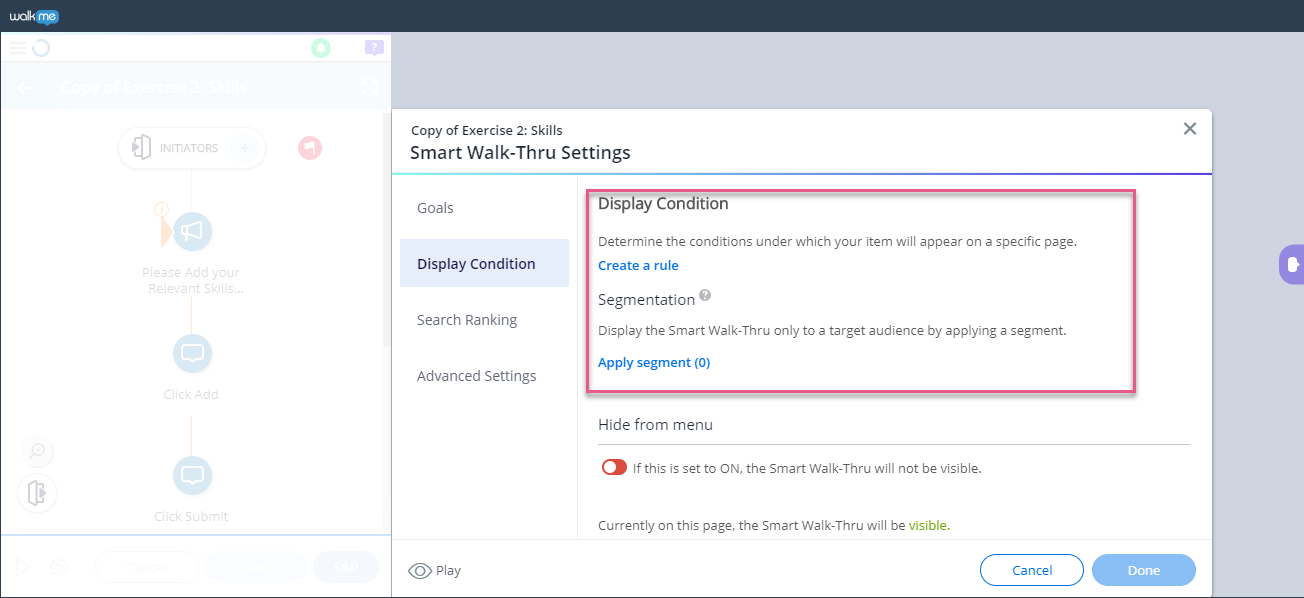 What’s the difference between Segmentation and Auto Play? - WalkMe Help ...