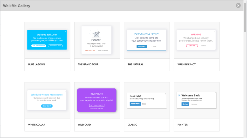 Design Gallery - WalkMe Help Center