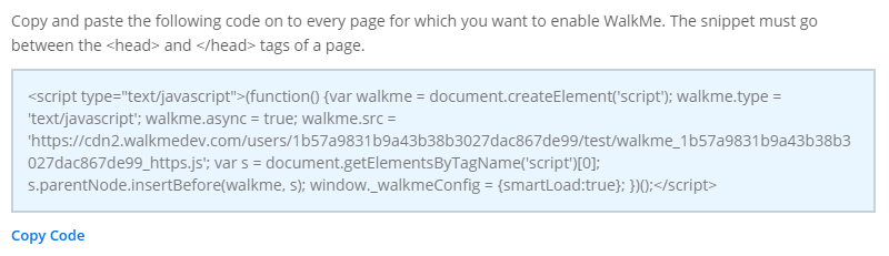 WalkMe Snippet and Deployment Method Overview - WalkMe Support