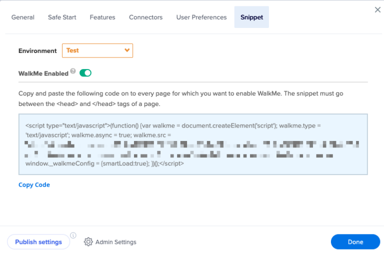 Deploy WalkMe Using a JavaScript Snippet - WalkMe Help Center