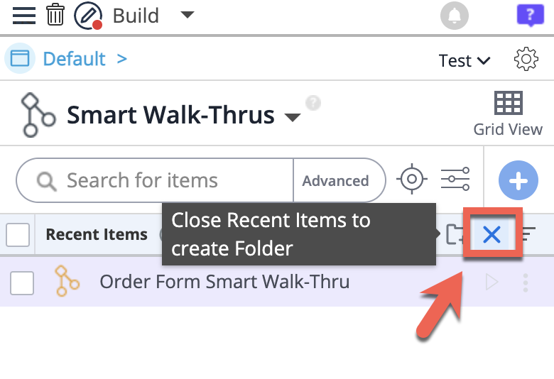 Editor Folders & Recent Items - WalkMe Support