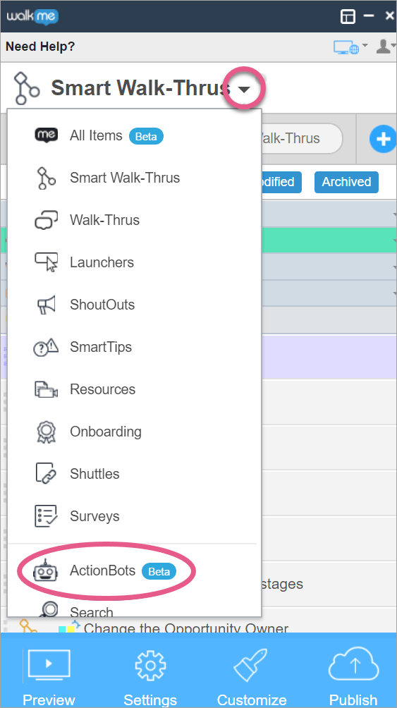 How To Build an ActionBot - WalkMe Support