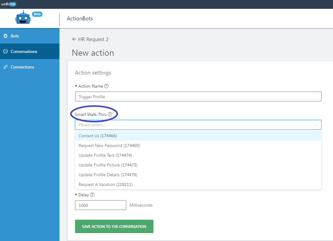 How To Create an ActionBot Conversation - WalkMe Support