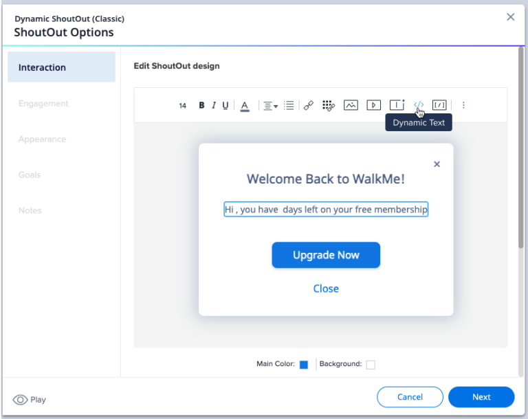 How To Use Dynamic Text For Visual Display - WalkMe Help Center