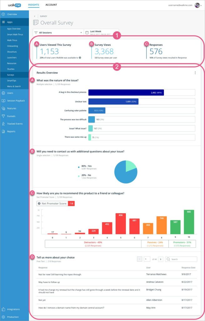 Analyzing the Insights Apps Pages - WalkMe Support
