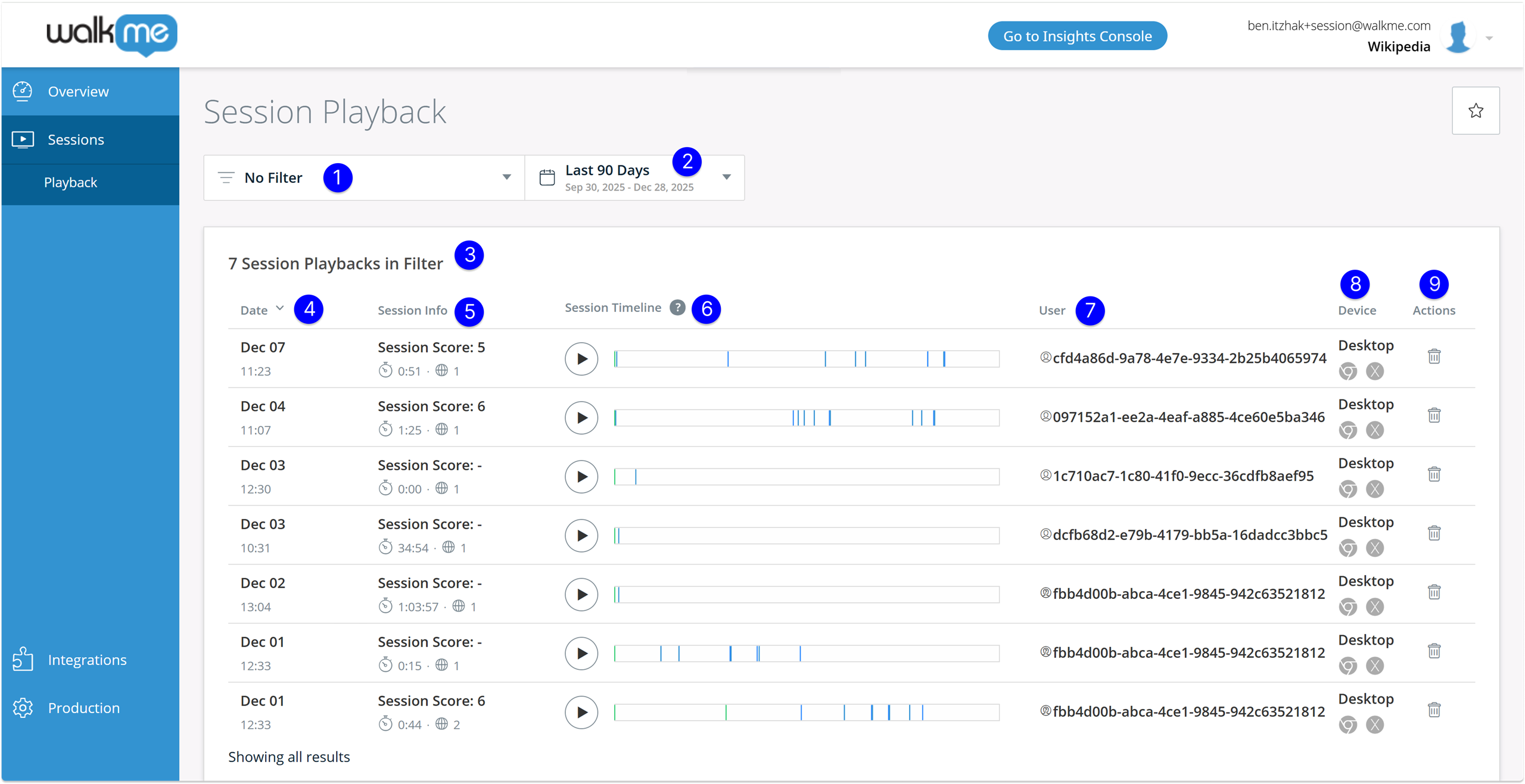 Session Playback: Getting Started Guide - WalkMe Help Center