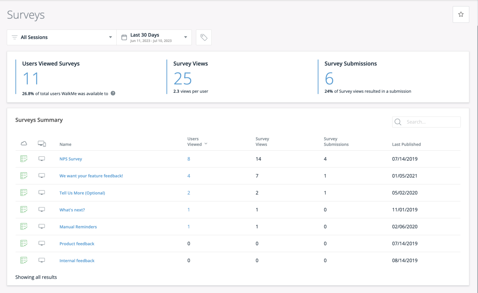 Analyzing Insights Classic Apps Pages - WalkMe Help Center