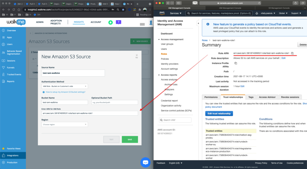 How to Configure an Amazon S3 Destination in the Integration Center - WalkMe Help Center