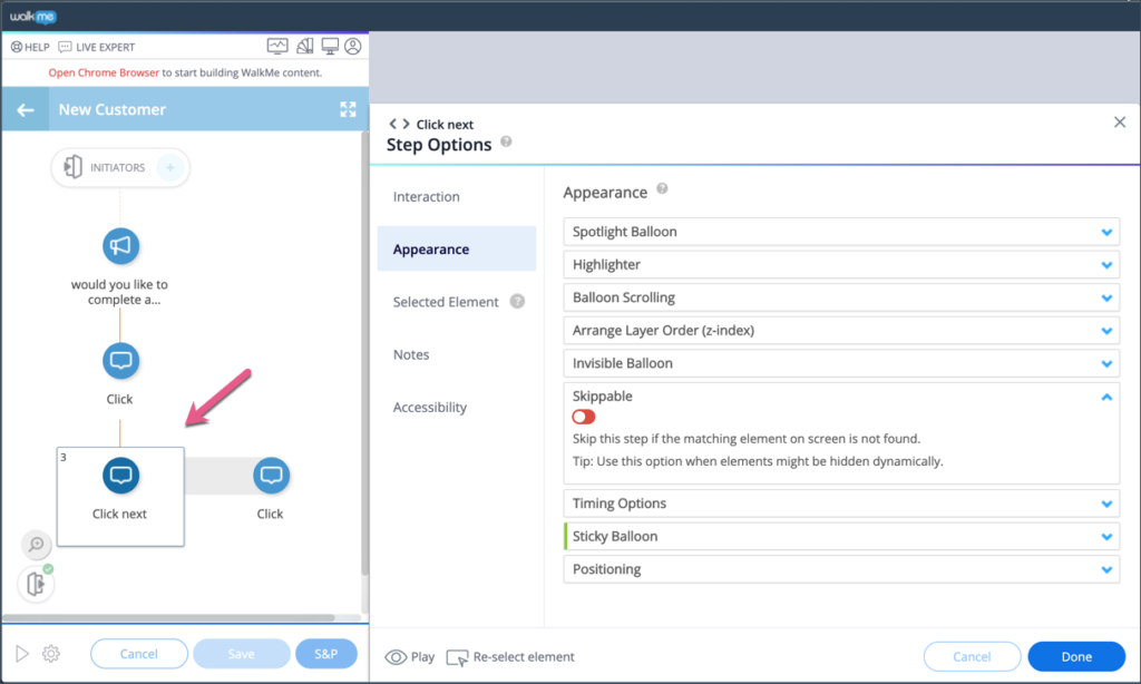 Skippable Steps - WalkMe Help Center