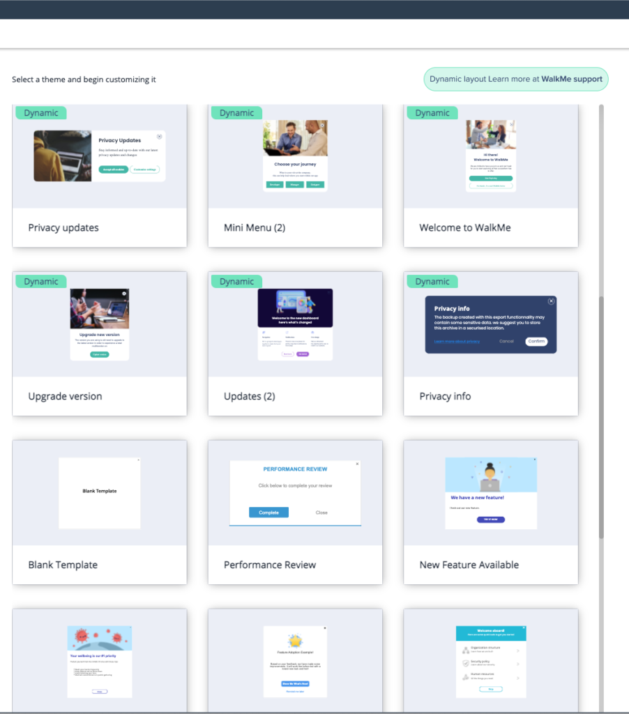 ShoutOuts: Dynamic, Free, and Flex Layouts - WalkMe Help Center