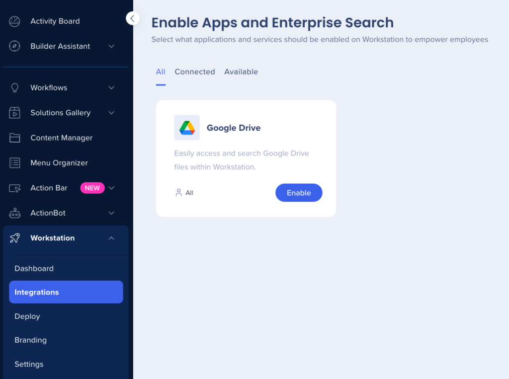 Workstation - Google Drive Integration - WalkMe Help Center