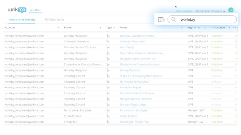 WalkMe Share: Shared Items Page - WalkMe Help Center