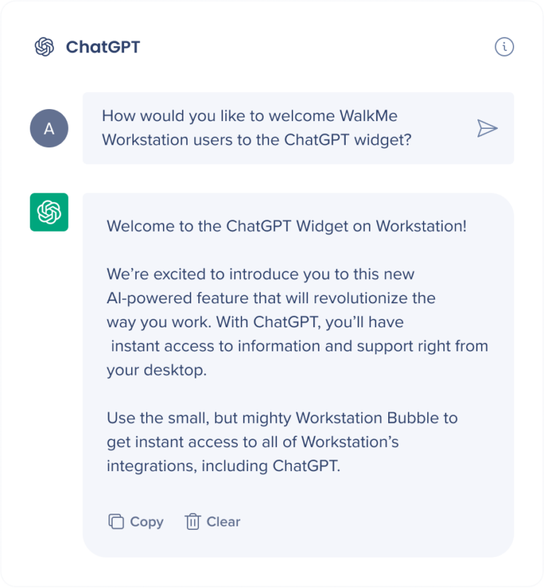 OpenAI-Integration in Workstation - WalkMe Help Center