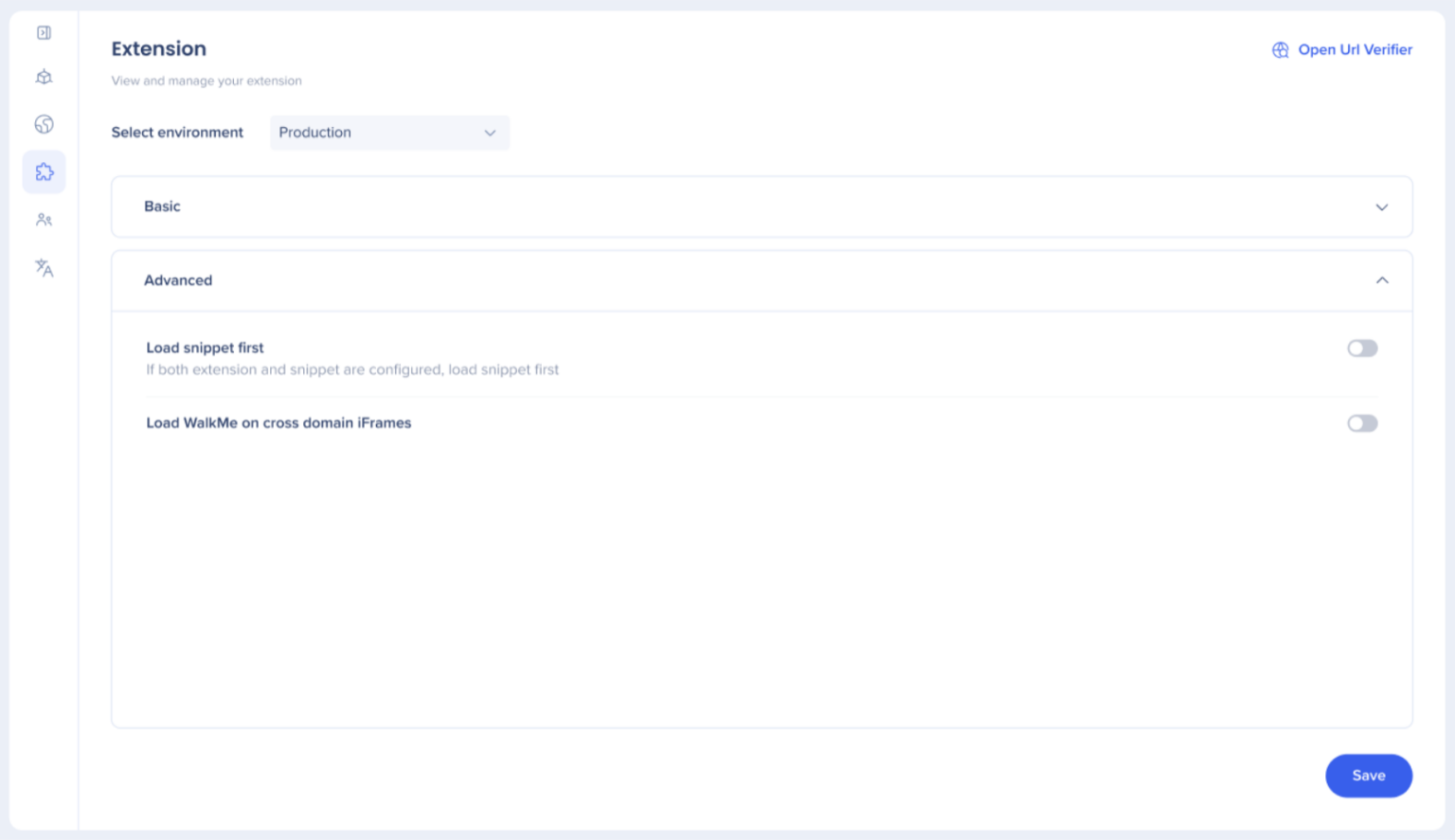 Extension Settings in Admin Center - WalkMe Help Center