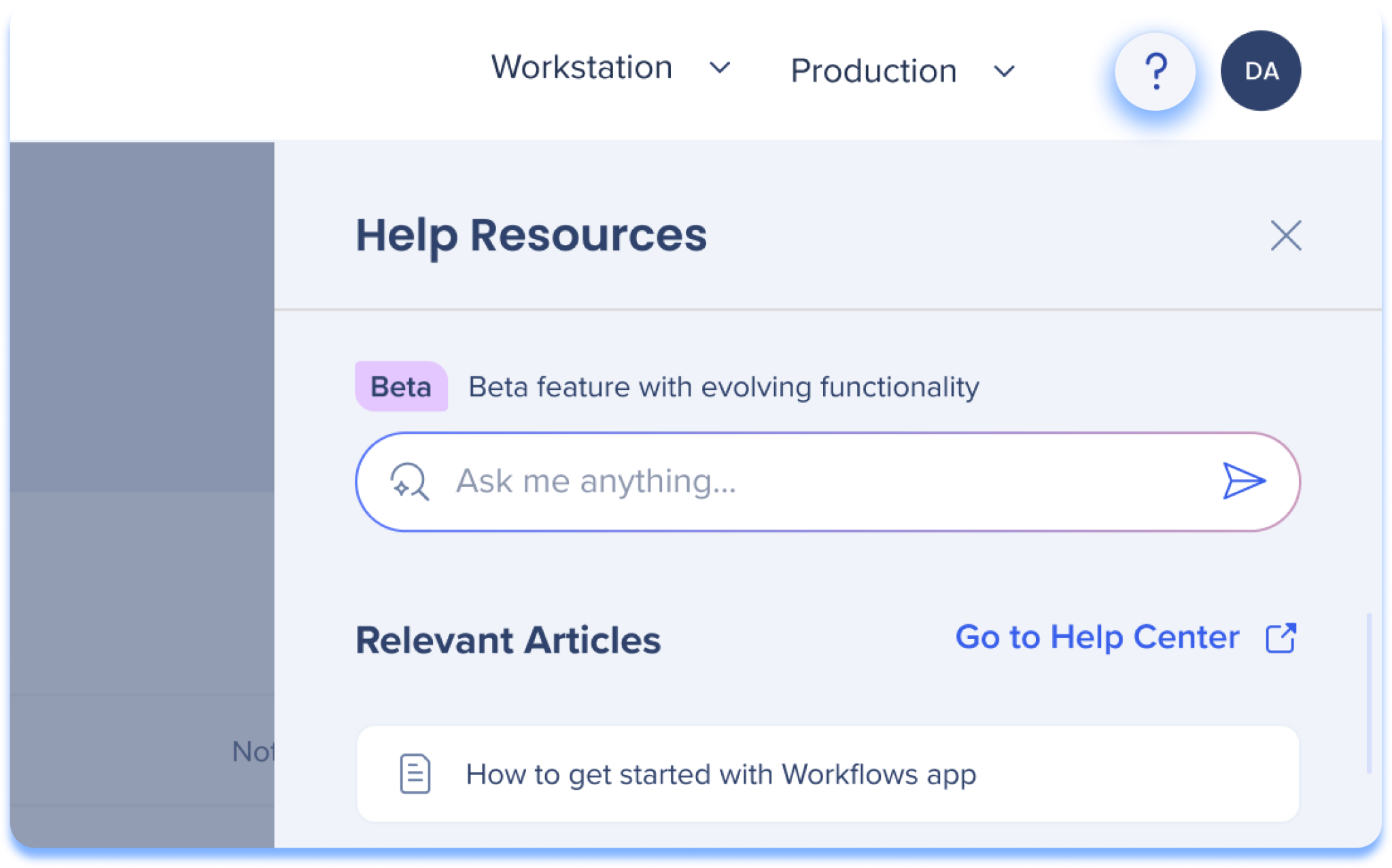 Console Help Menu - WalkMe Help Center
