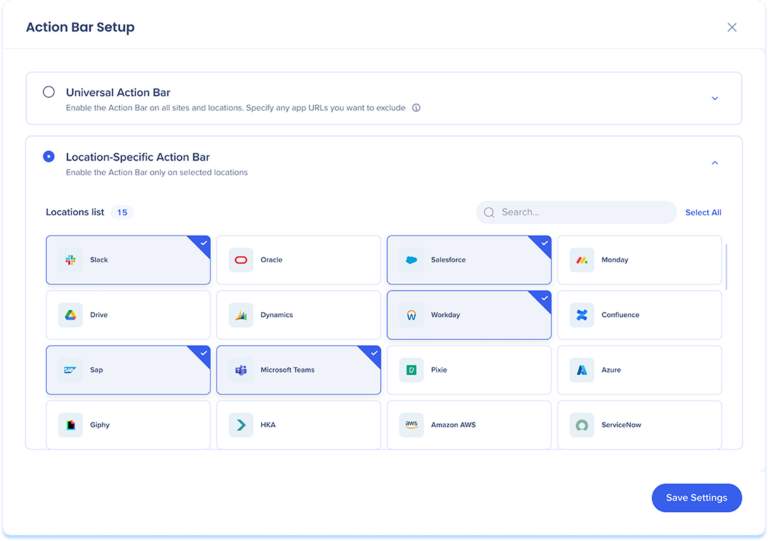 Action Bar Building in Console - WalkMe Help Center
