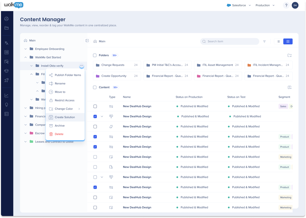 Create Solution in Content Manager - WalkMe Help Center
