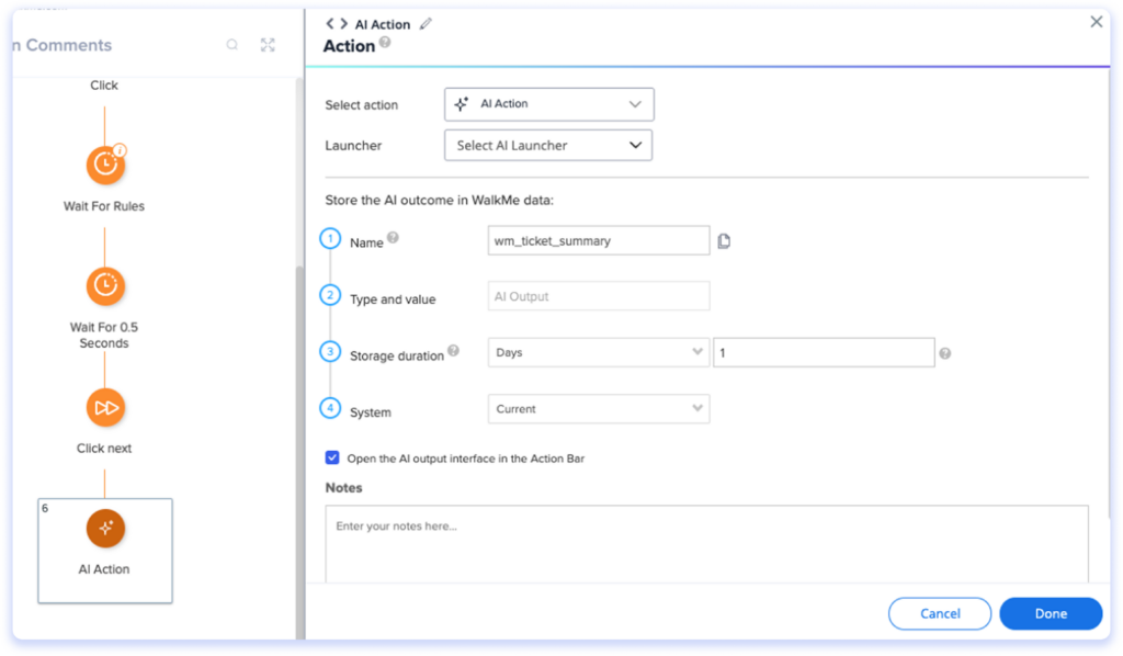 AI Action Steps in Smart Walk-Thrus - WalkMe Help Center