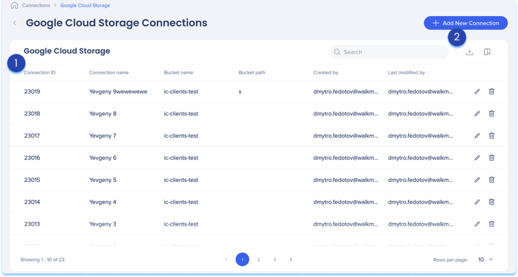 Google Cloud Storage Connection in Console - WalkMe Help Center